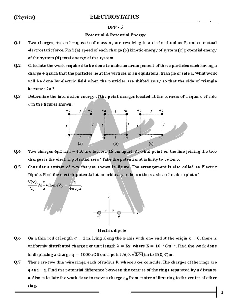 ElectrostaticPhy - DPP - 05 | PDF | Electric Charge | Electric Field