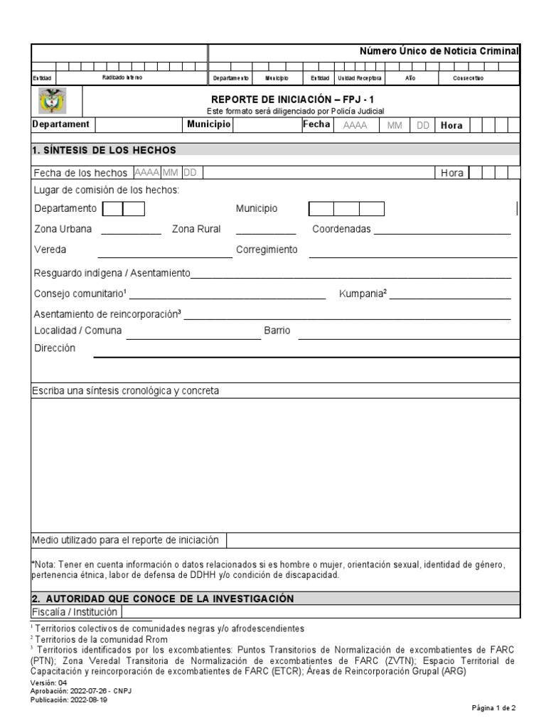 Número Único de Noticia Criminal (NUNC | PDF