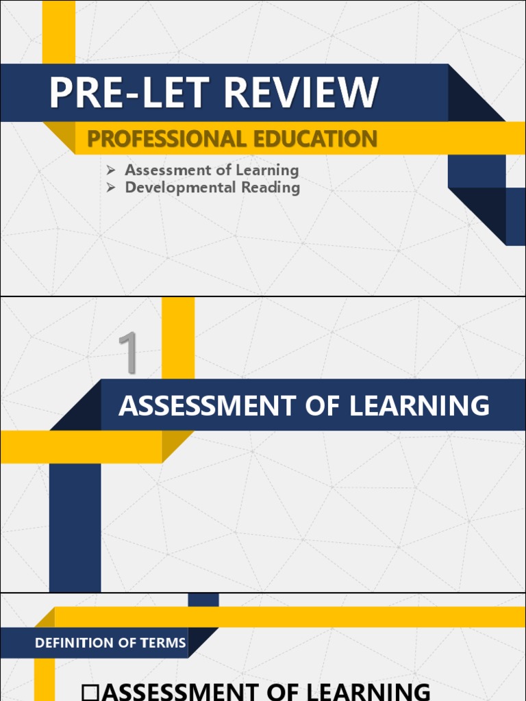 Pre LET Review Assessment of Learning Developmental Reading | PDF