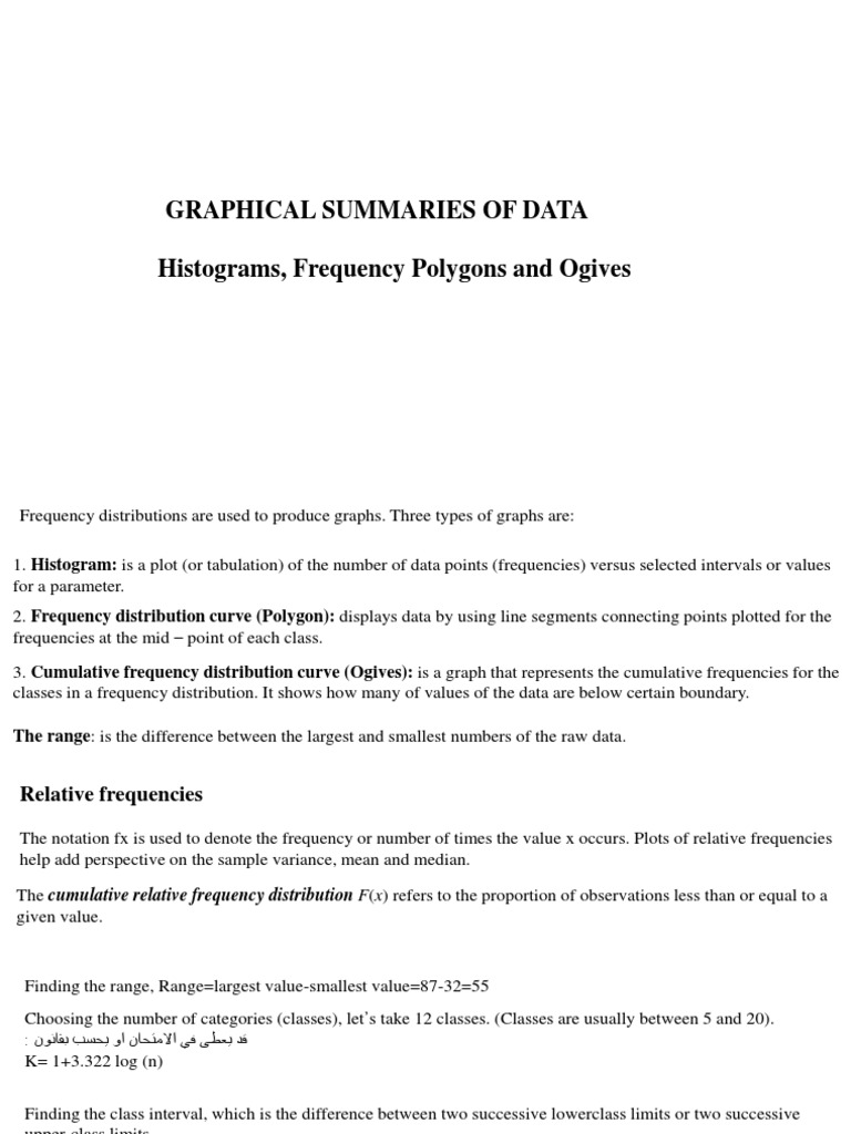 احصاء محاضرة 4⁩ PDF | PDF | Histogram | Probability Distribution