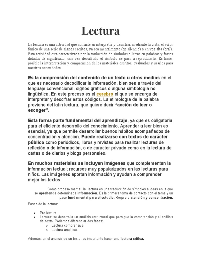 Lectura | PDF | Pensamiento | Pensamiento crítico