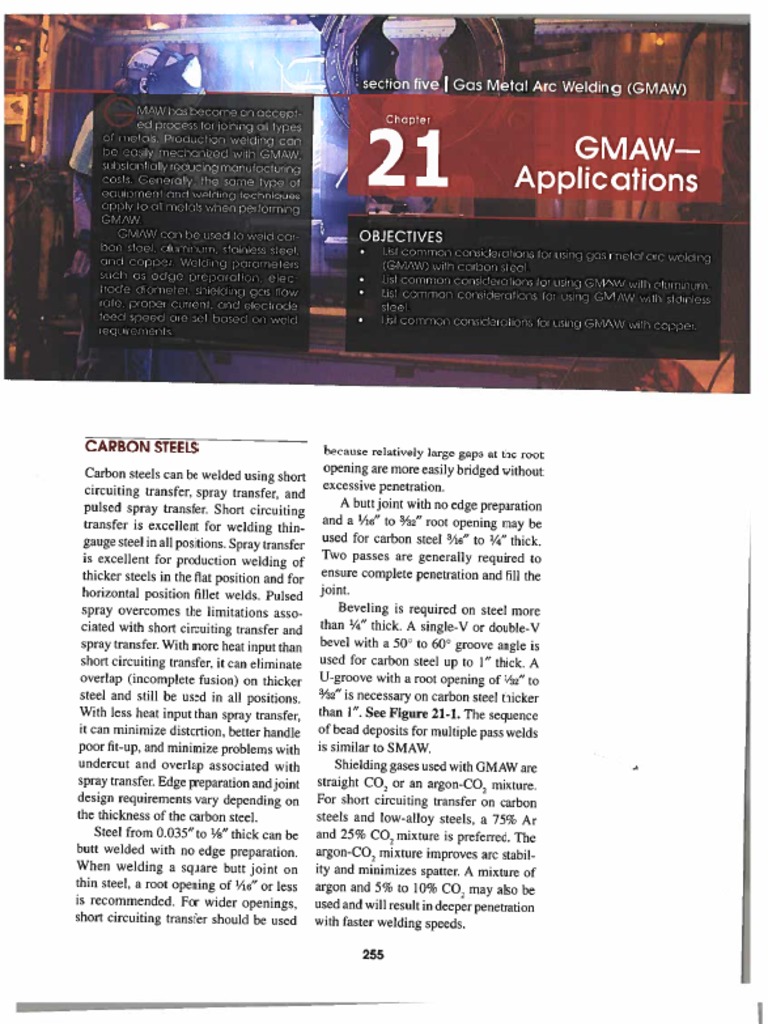 Spencer Glover - CH 21 - WS HB Book 5th Ed. - GMAW - Application PDF | PDF