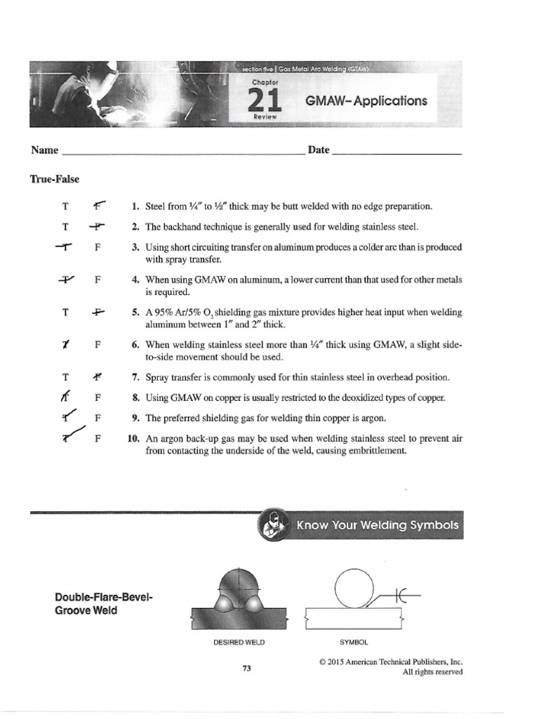 Spencer Glover - WB Chapter 21 GMAW-Applications.pdf | PDF