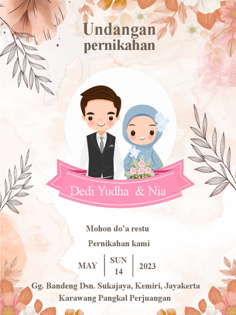 Template Undangan Nikah PPT Bunga Elegan | PDF