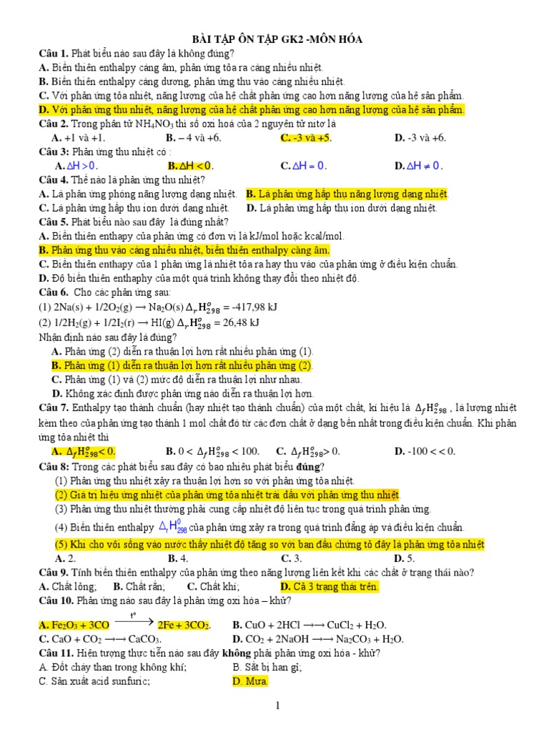 BÀI-TẬP-ÔN-TẬP-GK2 (1) dap an PDF | PDF