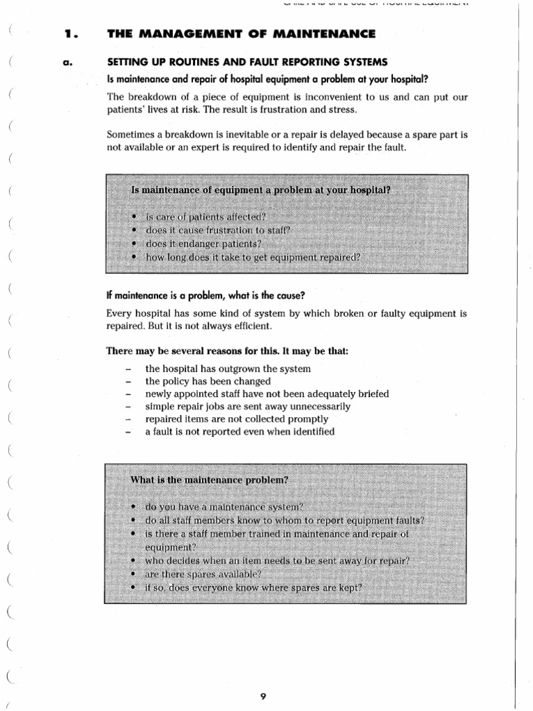 Hospital Equipment Maintenance Guide | PDF