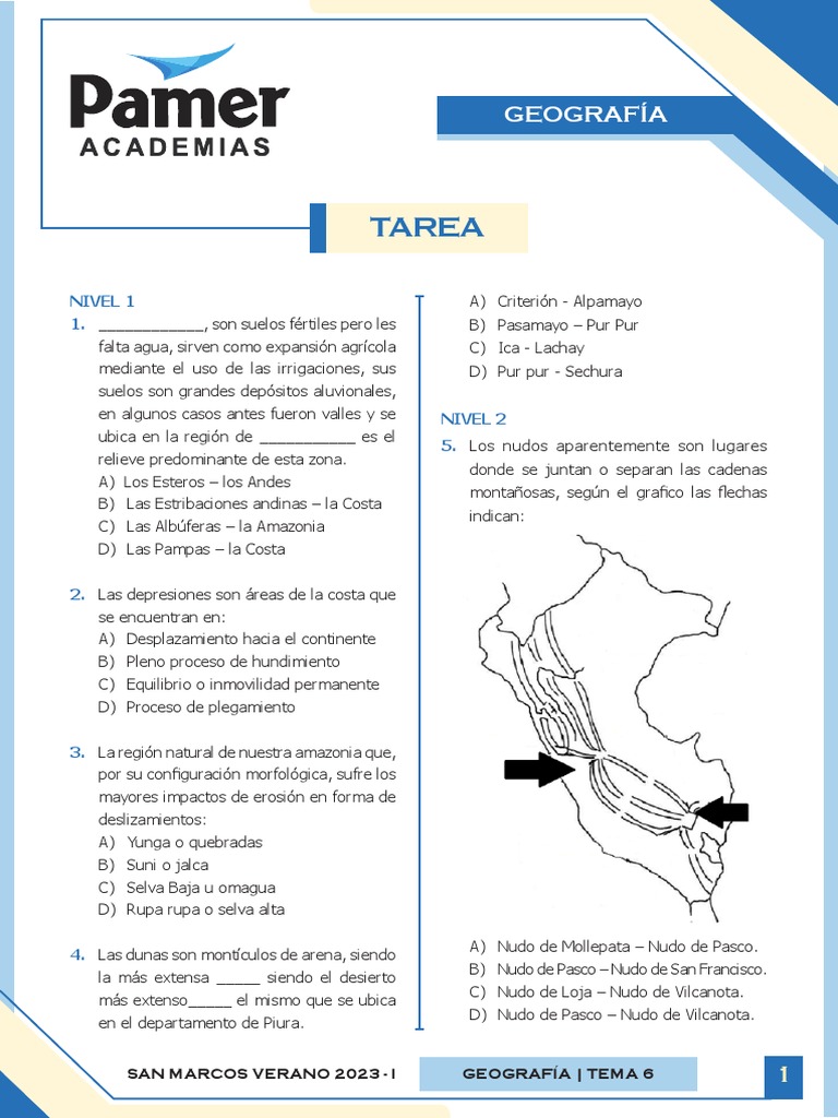 T - Sem6 - GEO - Relieve Peruano PDF | PDF