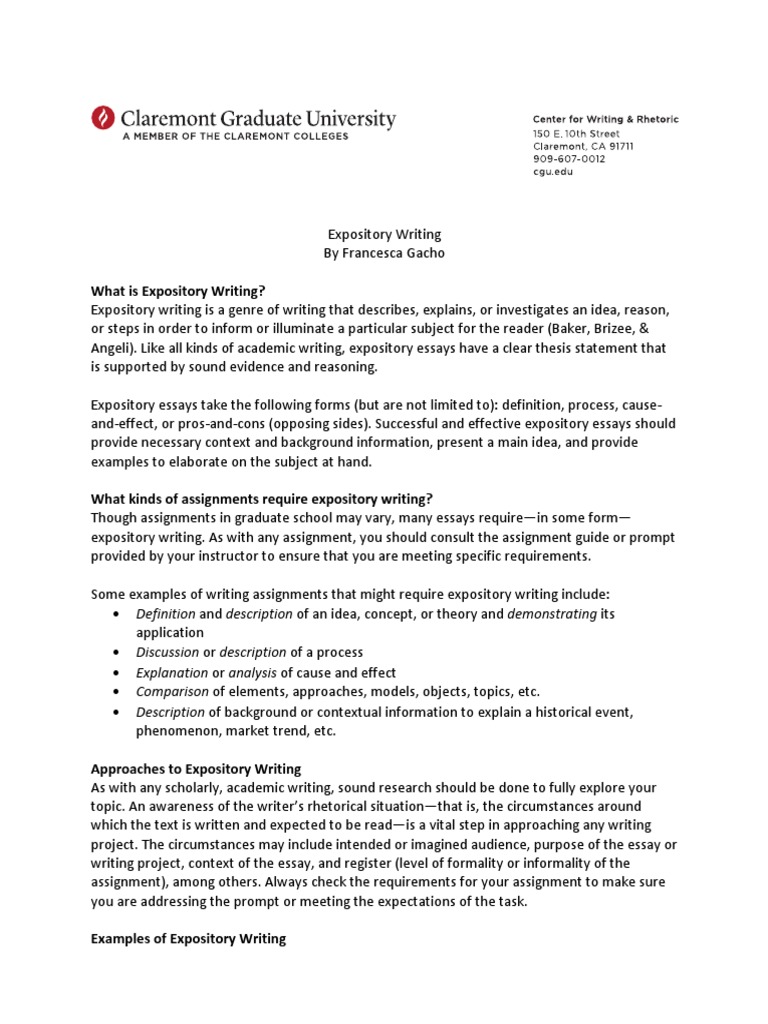 Understanding Expository Writing | PDF