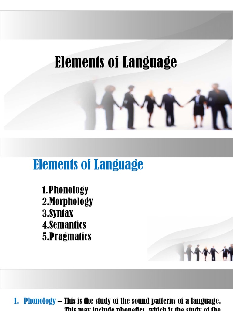 Seven Key Elements of Language | PDF