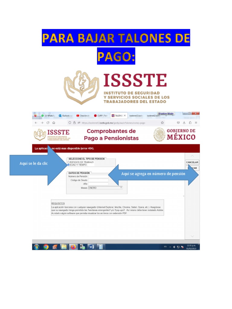 PASOS PARA BAJAR TALONES DE PAGO Iste PDF | PDF