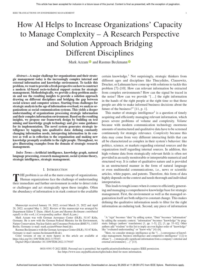 Azzam 2022 AIorganisation PDF | PDF