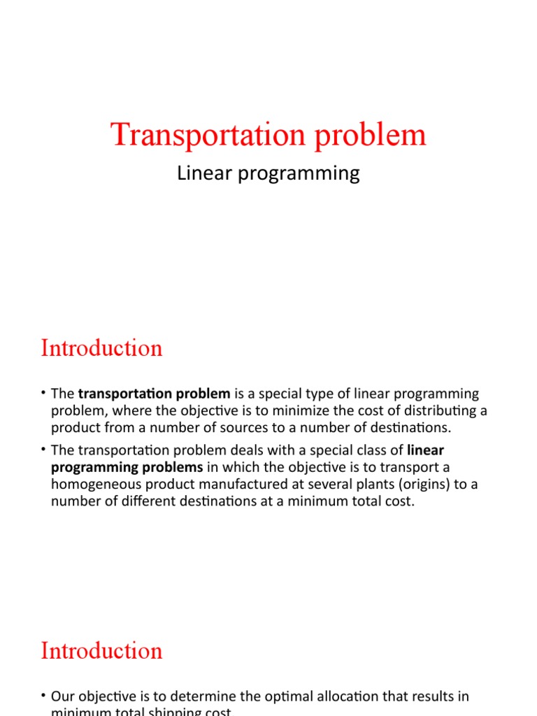 Transportation Method | PDF