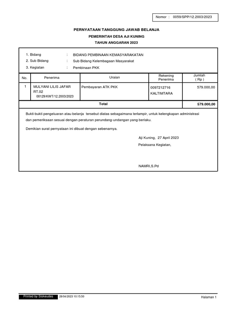 SPTB Atk PKK PDF | PDF