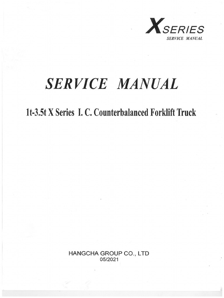 Manual de Servicio HANGCHA CPCD 70 PDF | PDF