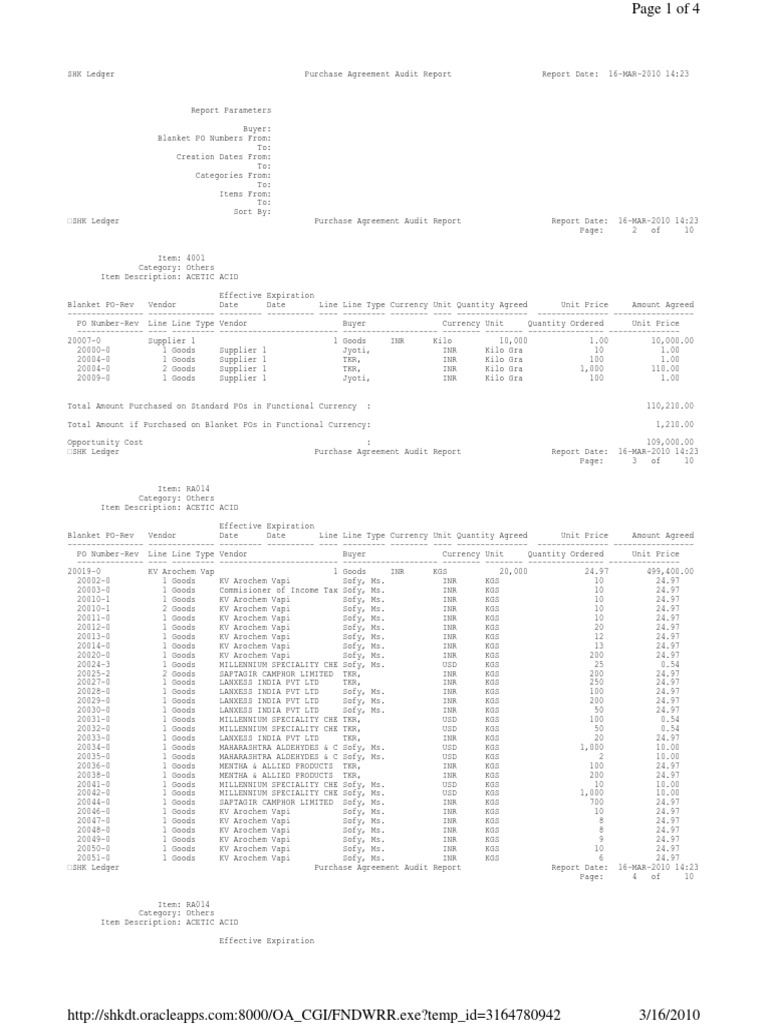 Purchase Agreement Audit Report PDF | PDF
