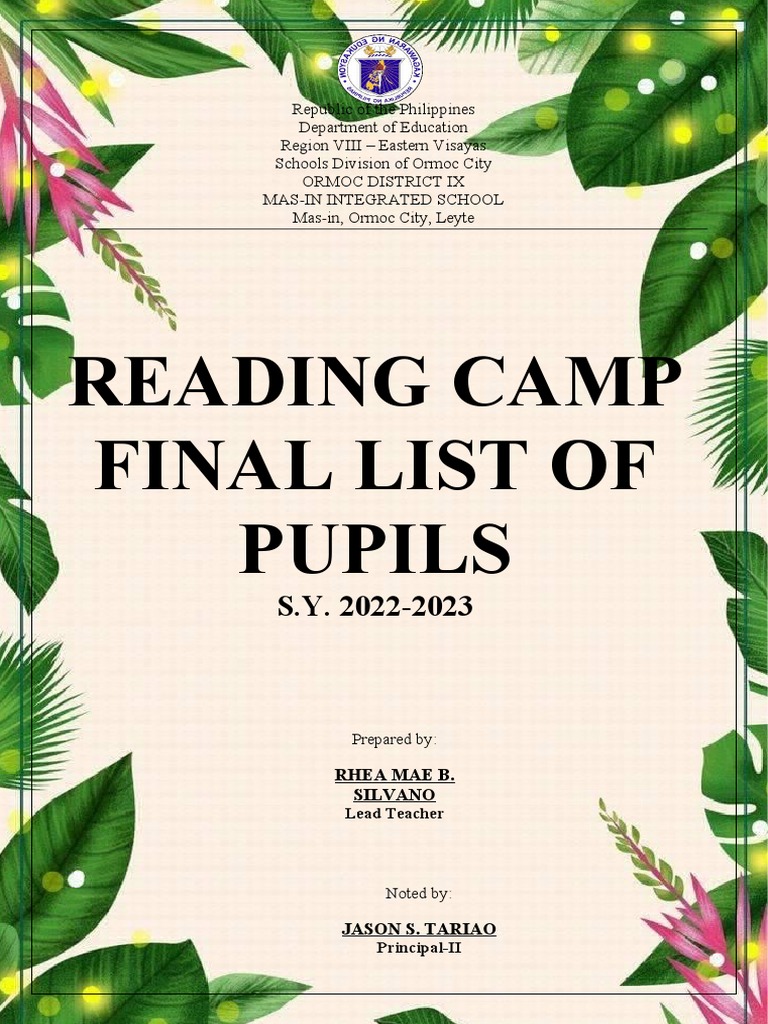 Reading Camp Cover Page | PDF