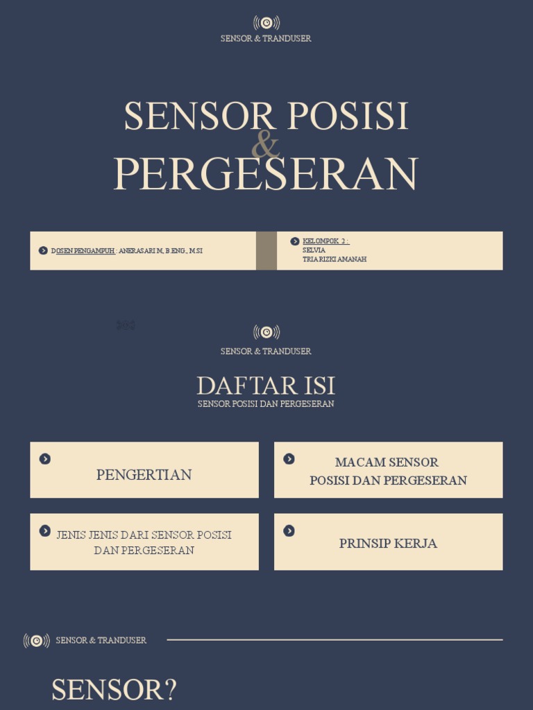 Sensor Posisi Dan Pergeseran - 4kid - Kel 4 | PDF