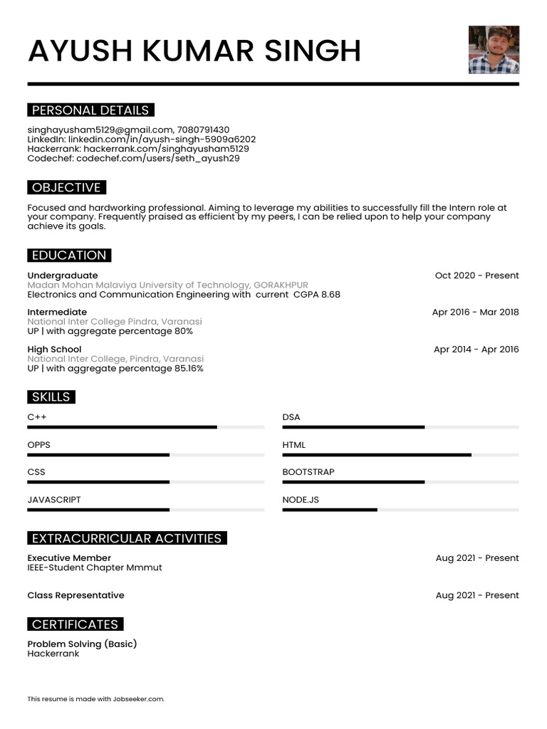Resume Ayush Kumar Singh | PDF