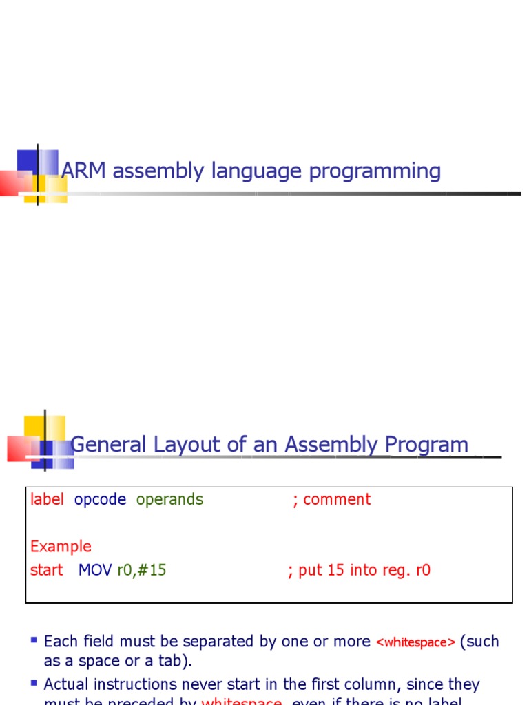 Asm Session1 Assembly Language Arm Architecture 