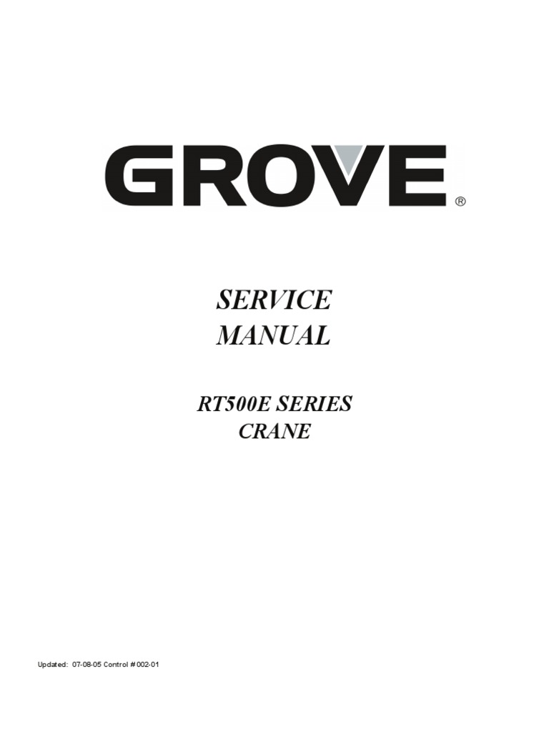 Manual de Servicio Grúa Grove RT530 | PDF