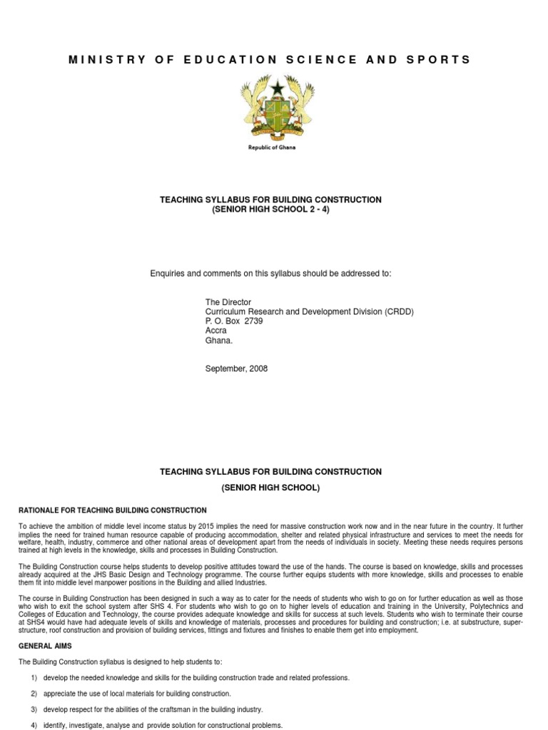 Building Construction | PDF | Educational Assessment | Competence ...