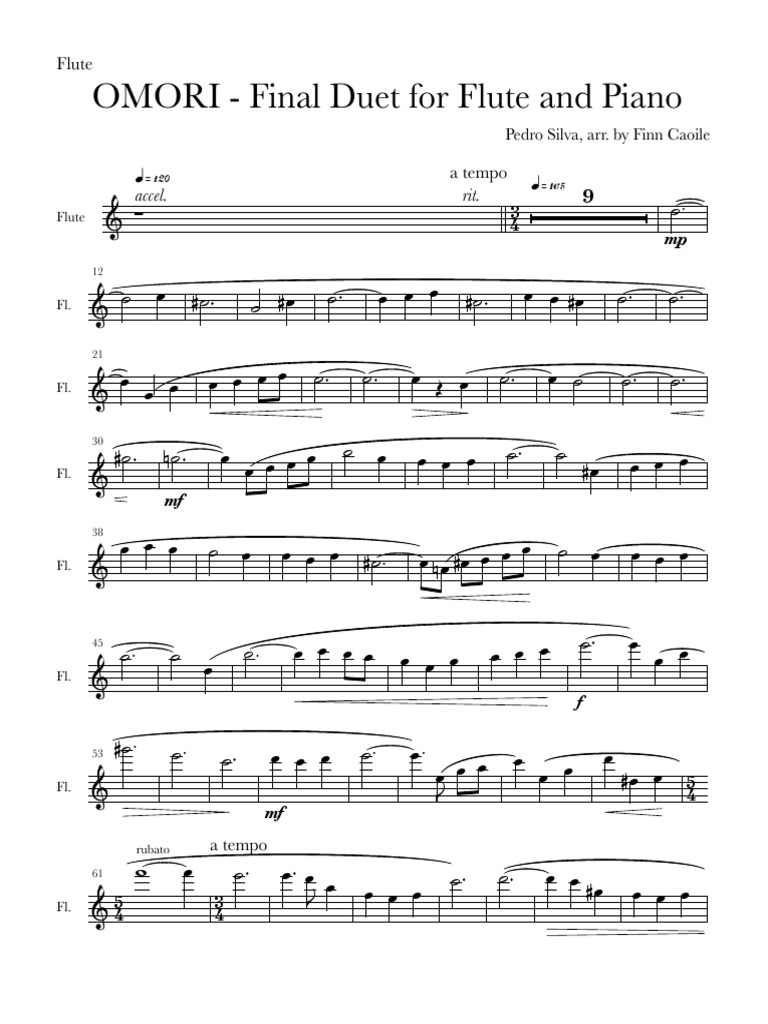 OMORI - Final Duet For Flute and Piano - Flute Part PDF | PDF | Musical ...