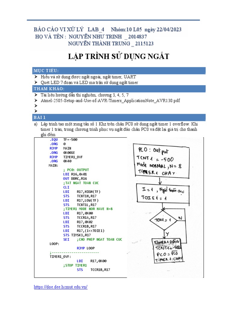 Báo Cáo TN#4 T 10 Nhóm L05 PDF | PDF