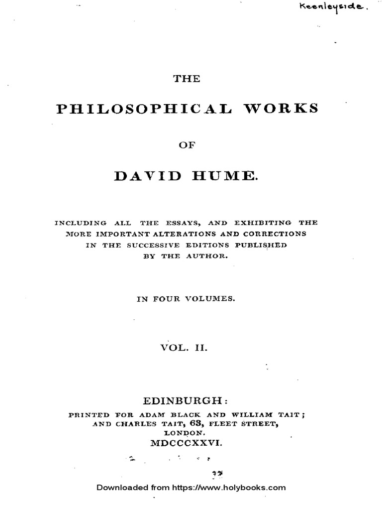The Philisophical Works of David Hume Vol II PDF | PDF