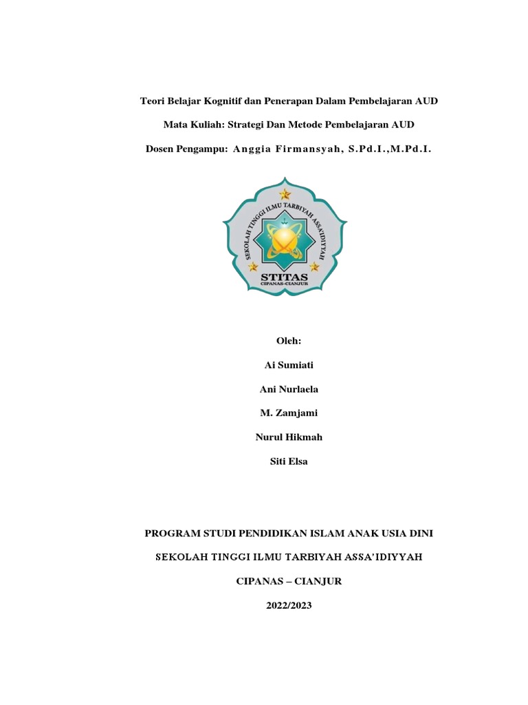 Teori Kognitif Kelompok 6 PDF | PDF Teori Kognitif Kelompok 6 PDF | PDF