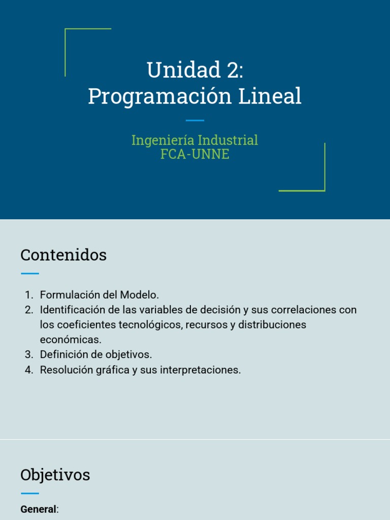 Unidad 2 - Programación Lineal PDF | PDF | Programación lineal | Ecuaciones