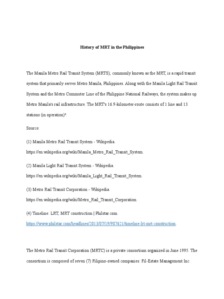 History of MRT | PDF
