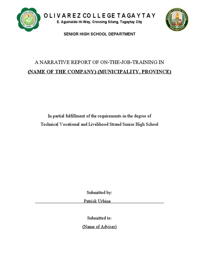 Narrative Report Format | PDF