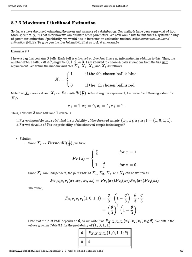 Maximum Likelihood Estimation Pdf