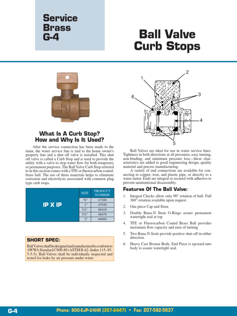 Curb Stop Ball Valves: Features and Uses | PDF