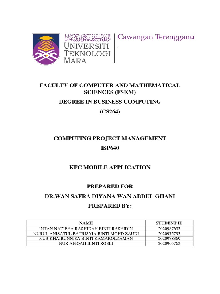 KFC Mobile App Project Report | PDF