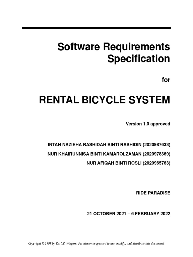 Bicycle Rental System | PDF