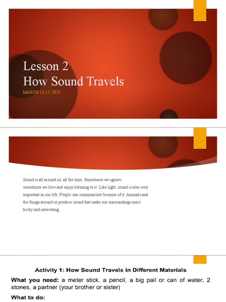 Sci 4 How Sound Travel | PDF