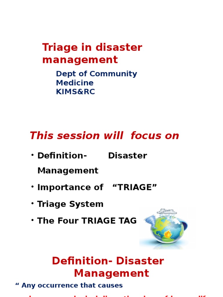 Triage in Disaster Management | PDF