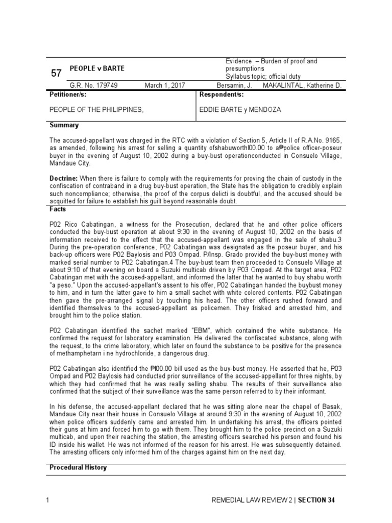 People V Barte | PDF