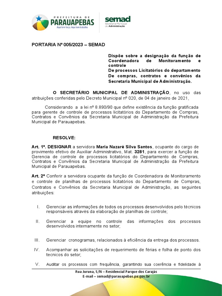 Modelo de Portaria | PDF