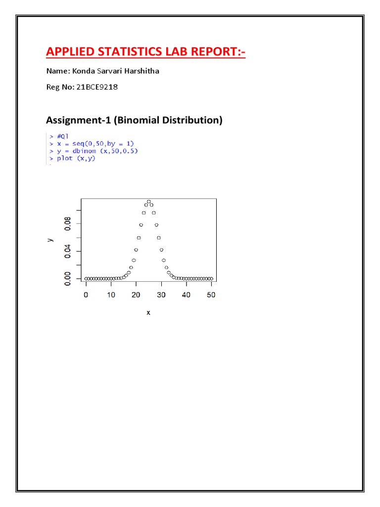 Applied Statistics Lab Report | PDF