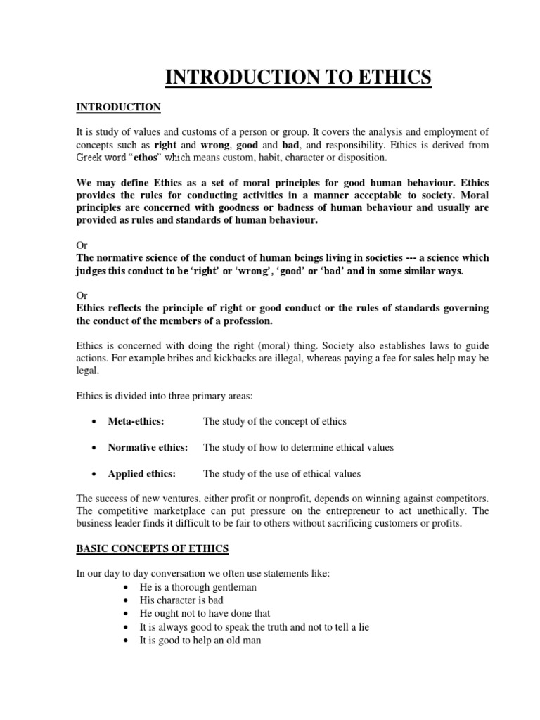 Introduction To Ethics PDF | PDF