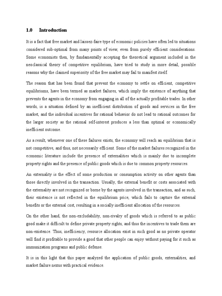 Externalities and Market Failure Analysis | PDF | Externality | Economics