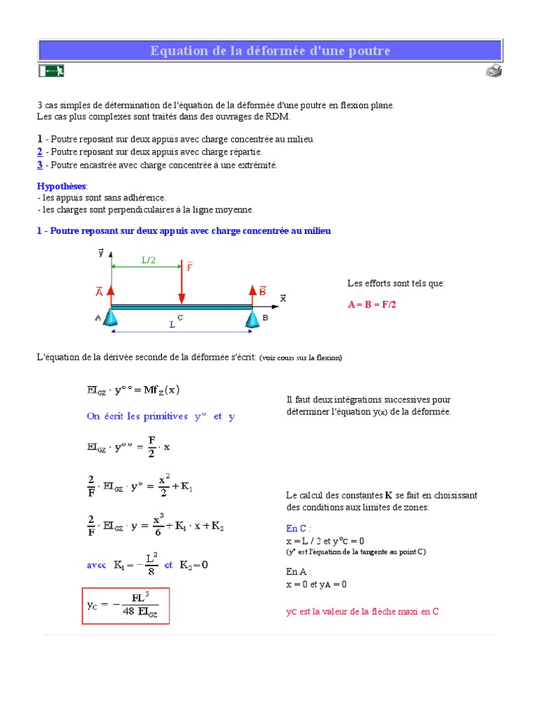 RDM Equation de La Déformée | PDF