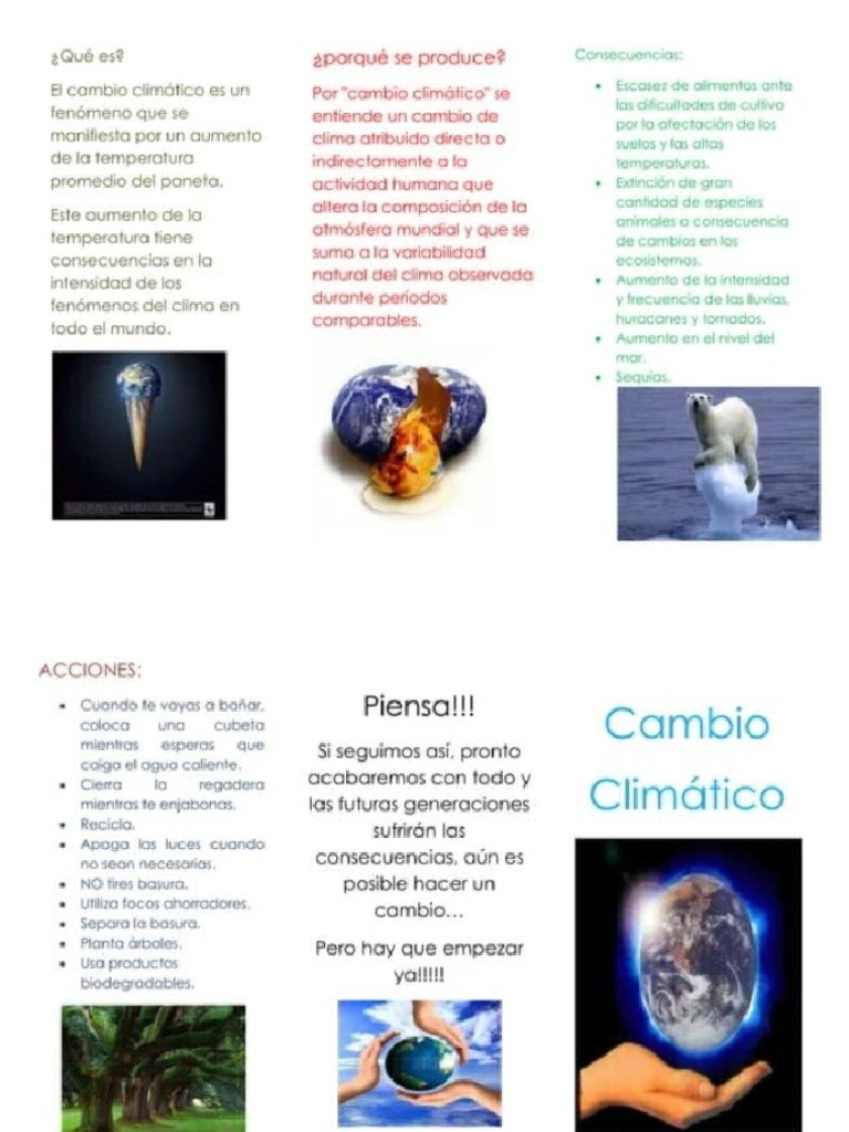 Triptico CAMBIO CLIMATICO | PDF