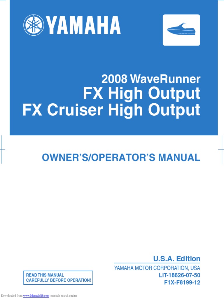 Yamaha FX - High - Output - Waverunner - 2008 PDF | PDF