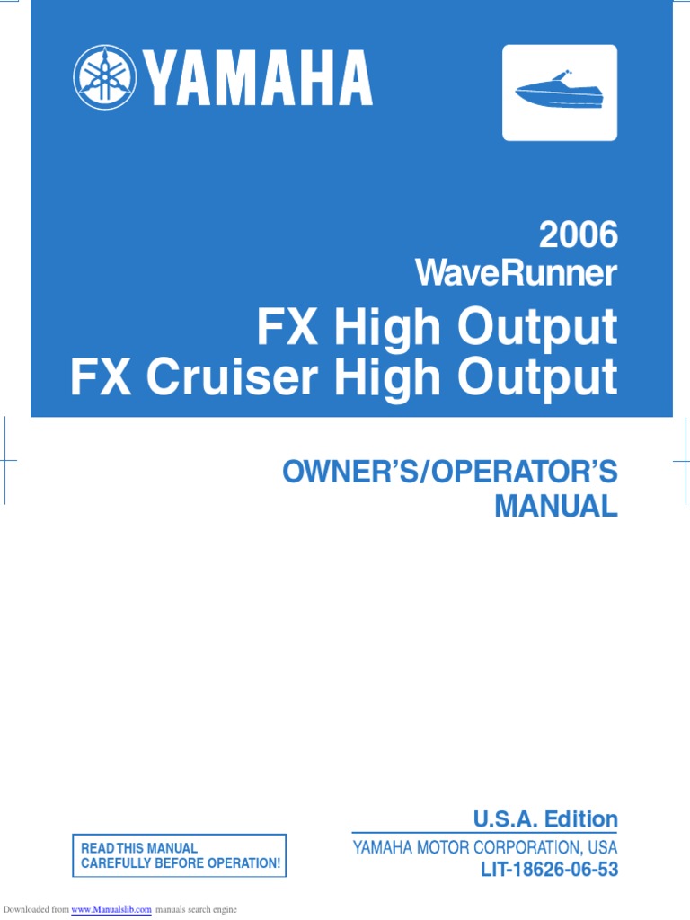 Yamaha FX - High - Output - Waverunner - 2006 PDF | PDF