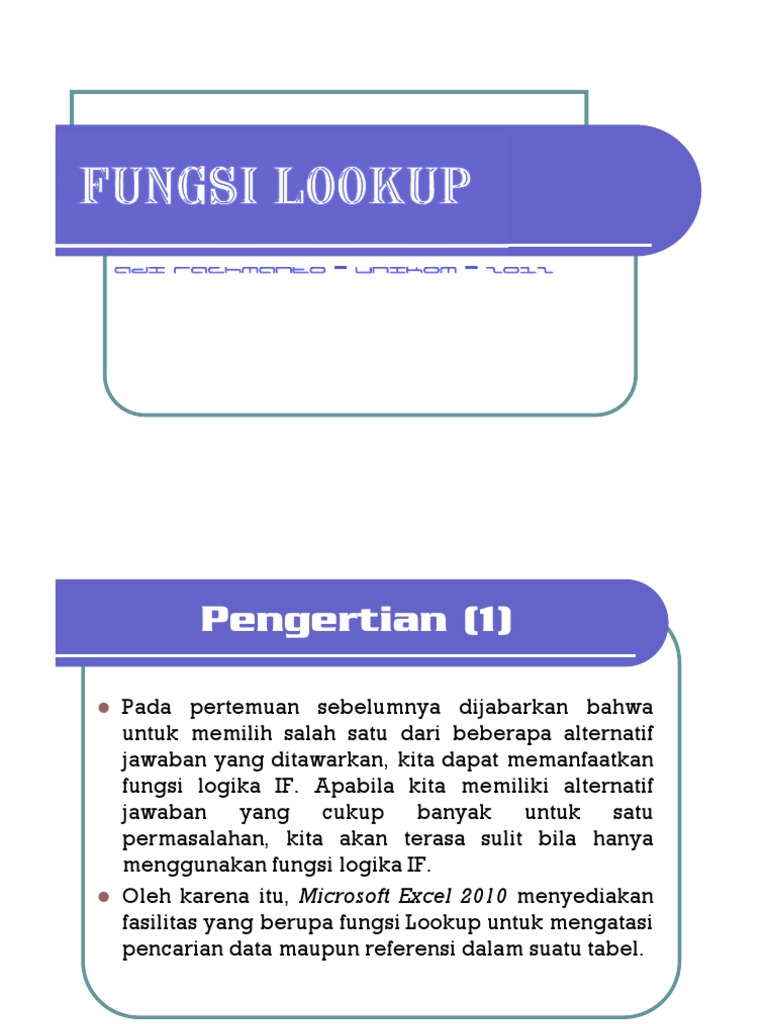 Fungsi LOOKUP Dan Contoh | PDF