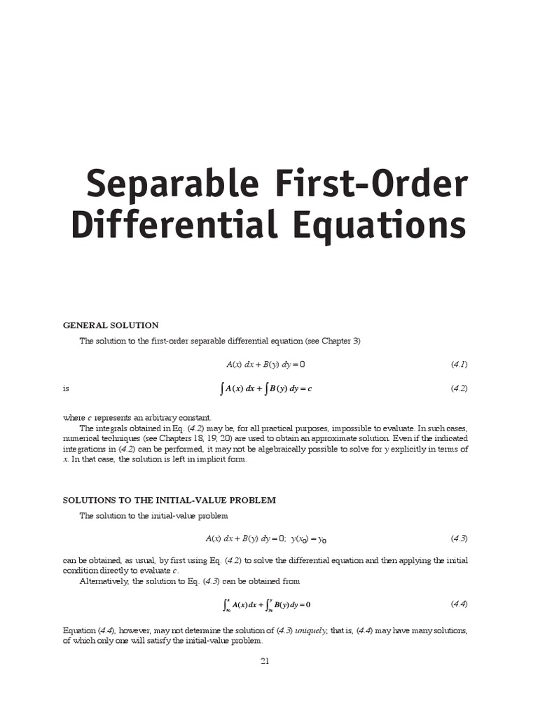 First-Order Differential Equations - 1 | PDF
