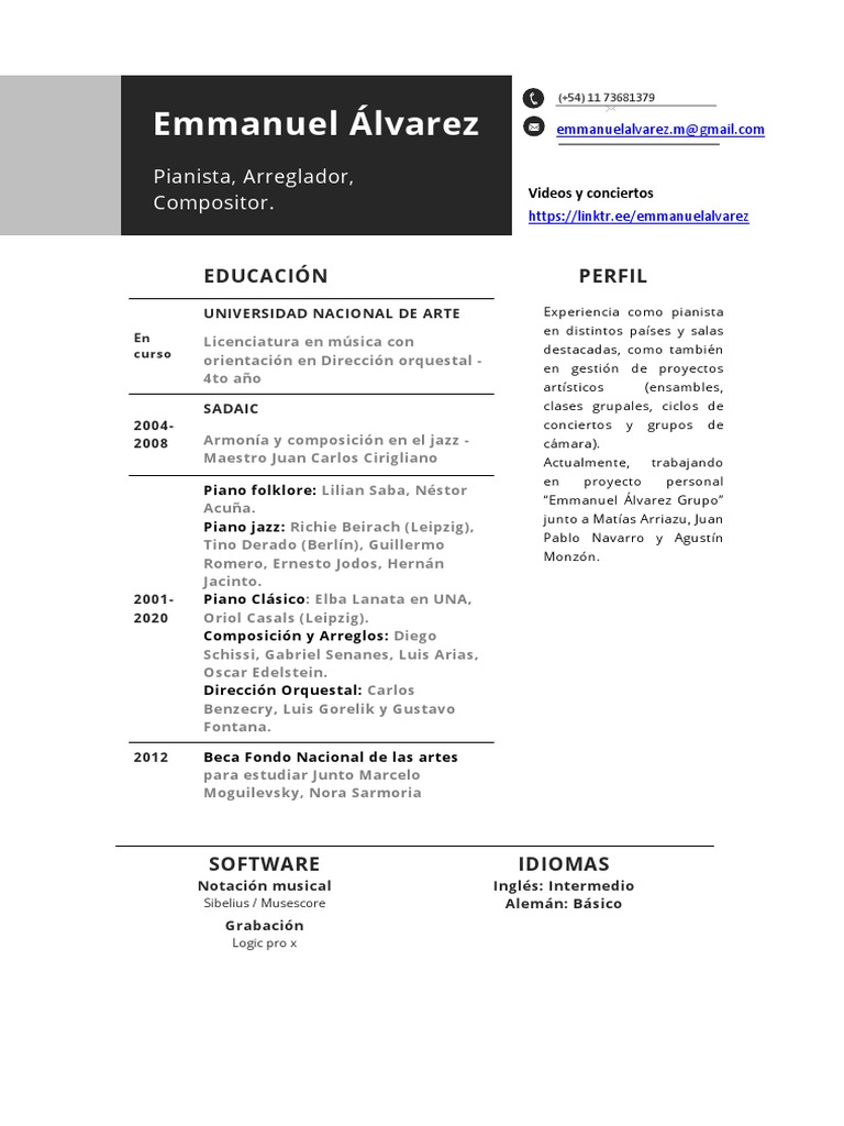 CV Emmanuel Álvarez Marzo 2023 PDF | PDF